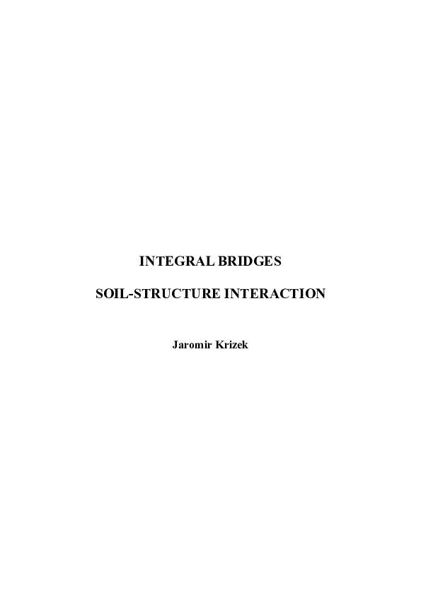 (PDF) Integral Bridges Soil-Structure Interaction