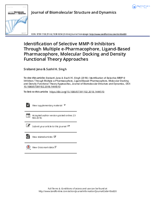 (PDF) Identification of Selective MMP-9 Inhibitors Through Multiple e ...