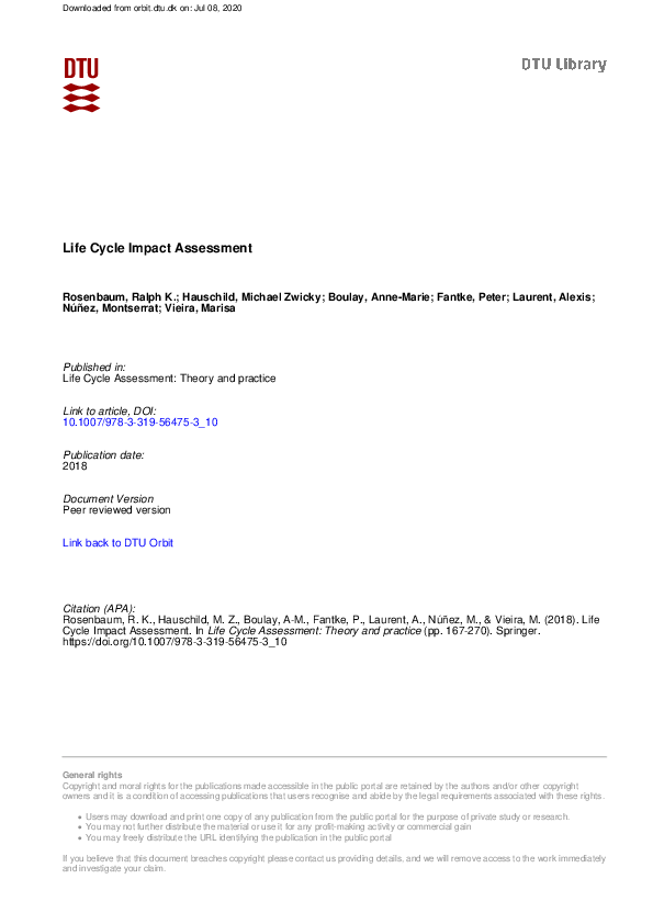 (PDF) Life-Cycle Impact Assessment