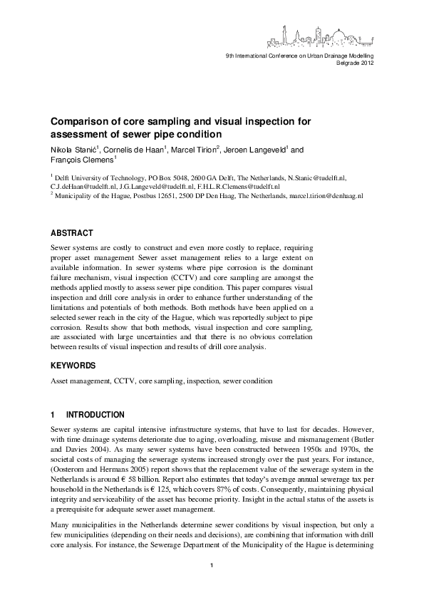 (PDF) Comparison of core sampling and visual inspection for assessment ...