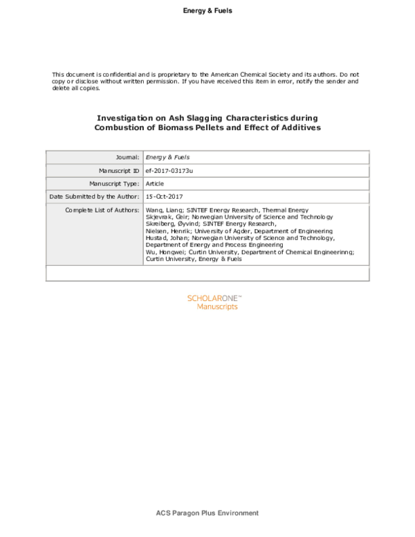 (PDF) Investigation on Ash Slagging Characteristics During Combustion ...