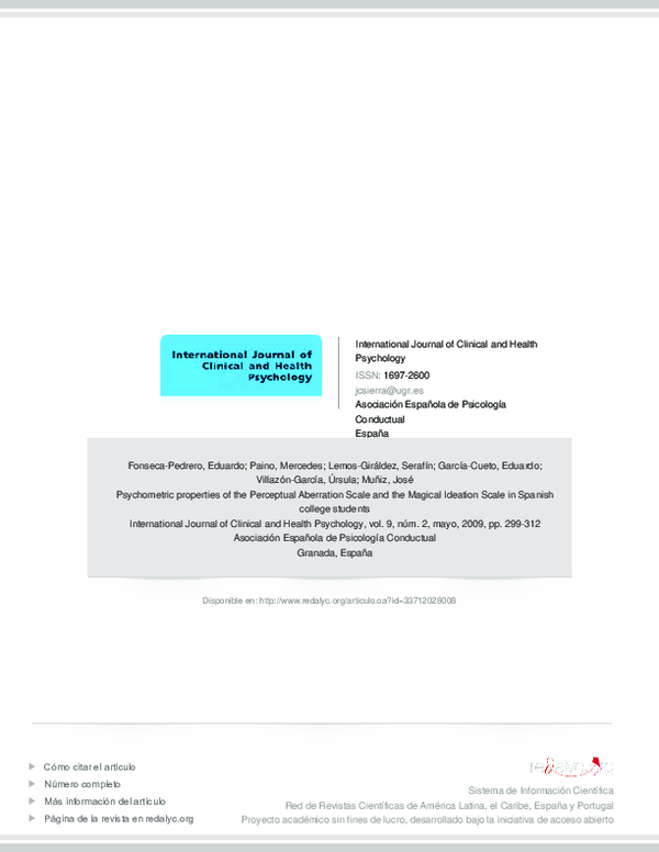 (PDF) Psychometric properties of the Perceptual Aberration Scale and ...