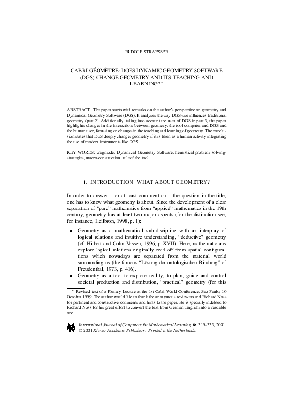(PDF) Cabri-Geometre: Does Dynamic Geometry Software (DGS) Change ...