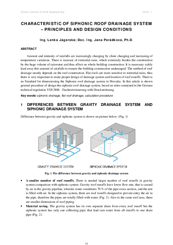 (PDF) Characteristic of Siphonic Roof Drainage System – Principles and ...