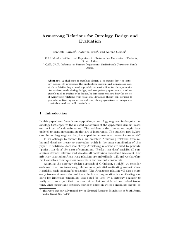 (PDF) Armstrong Relations for Ontology Design and Evaluation