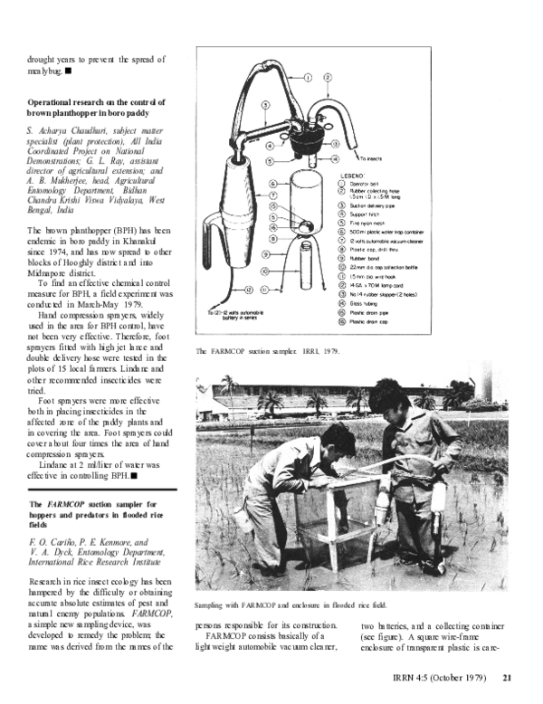 (PDF) The Farmcop Suction Sampler for Hoppers and Predators in Flooded ...