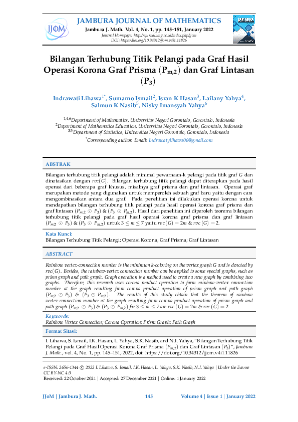 (PDF) Bilangan Terhubung Titik Pelangi pada Graf Hasil Operasi Korona ...