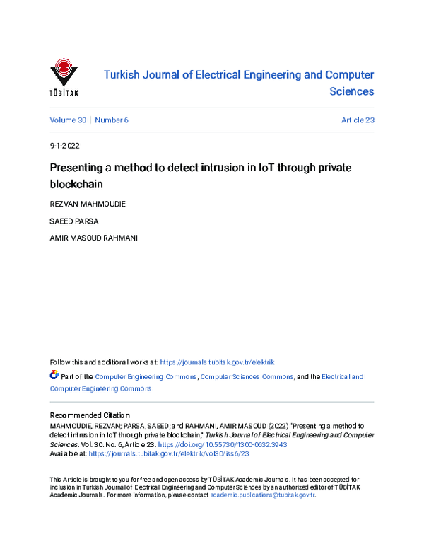 (PDF) Presenting a method to detect intrusion in IoT through private blockchain