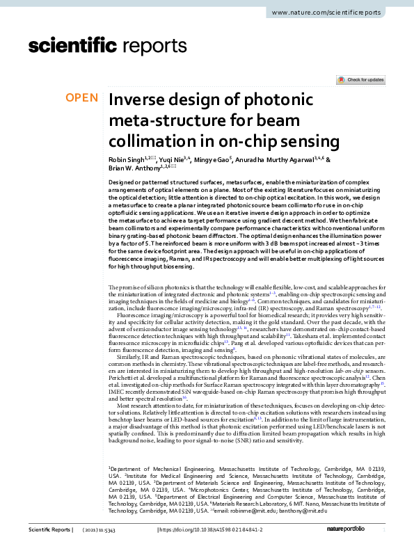 (PDF) Inverse design of photonic meta-structure for beam collimation in ...