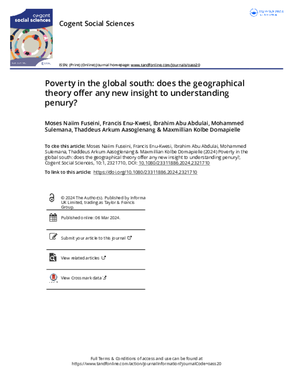(PDF) Poverty in the global south: does the geographical theory offer ...