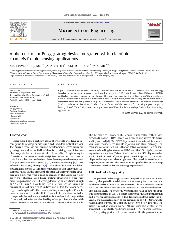 (PDF) A photonic nano-Bragg grating device integrated with microfluidic channels for bio-sensing ...