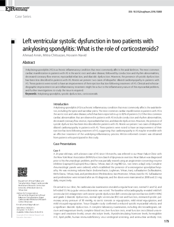 (PDF) Left ventricular systolic dysfunction in two patients with ...