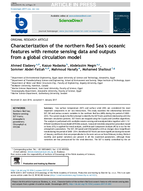 (PDF) Characterization of the northern Red Sea's oceanic features with ...