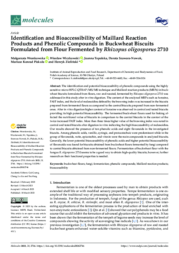 (PDF) Identification and Bioaccessibility of Maillard Reaction Products ...