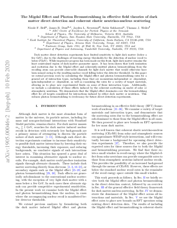 (PDF) Migdal effect and photon bremsstrahlung in effective field ...