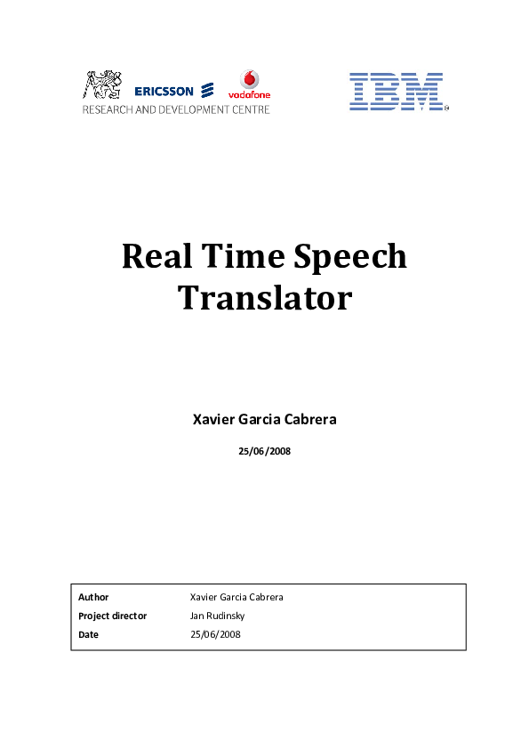 (PDF) Real time speech translator