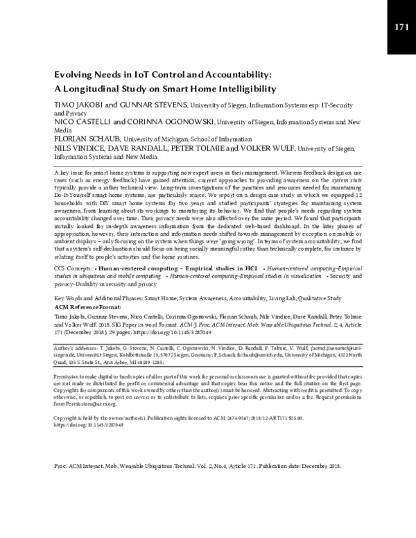 (PDF) Evolving Needs in IoT Control and Accountability | David Randall ...