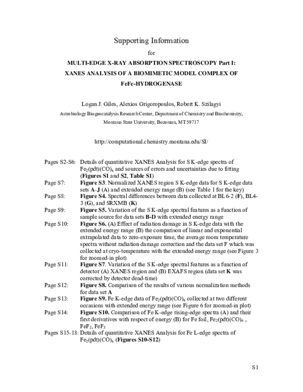 (PDF) Multi-edge X-ray Absorption Spectroscopy. 1. X-ray Absorption near-Edge Structure Analysis ...