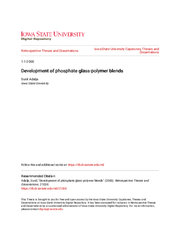 (PDF) Development of phosphate glass-polymer blends