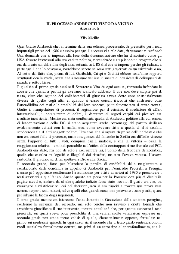 (DOC) Note sul processo andreotti