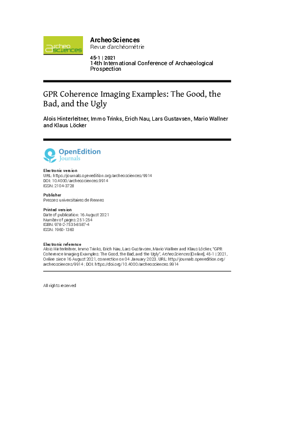 (PDF) GPR Coherence Imaging Examples: The Good, the Bad, and the Ugly