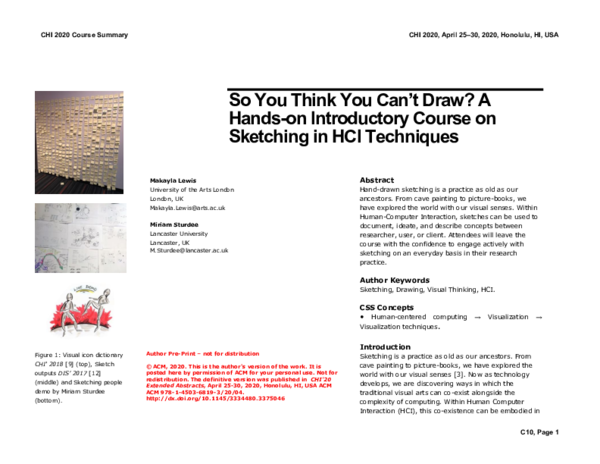 (PDF) So You Think You Can't Draw? A Hands-on Introductory Course on ...