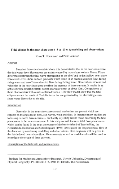 (PDF) Tidal Ellipses in the Near-Shore Zone (-3 to -10 m); Modelling ...