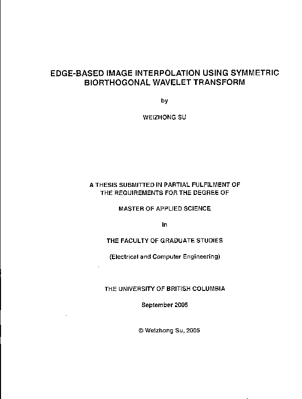 (PDF) Edge-based image interpolation using symmetric biorthogonal wavelet transform