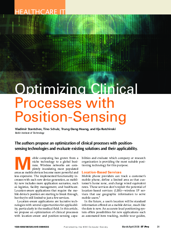 (PDF) Optimizing Clinical Processes with Position-Sensing