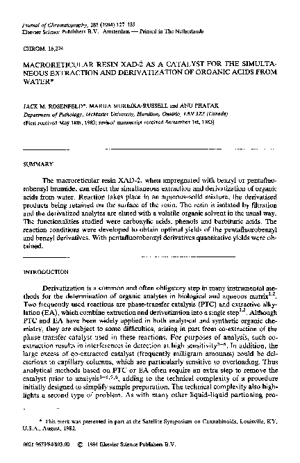 (PDF) Macroreticular resin xad-2 as a catalyst for the simultaneous ...