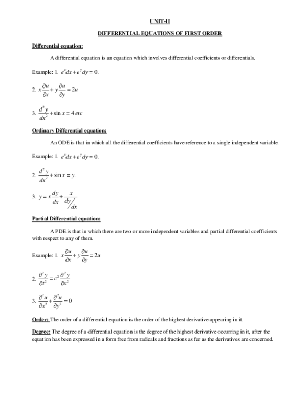 (PDF) DIFFERENTIAL EQUATIONS OF FIRST ORDER