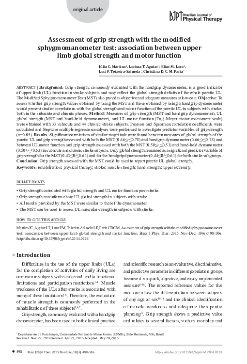(PDF) Assessment of grip strength with the modified sphygmomanometer ...