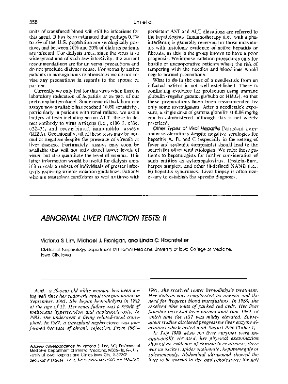 (PDF) Abnormal Liver Function Tests: II