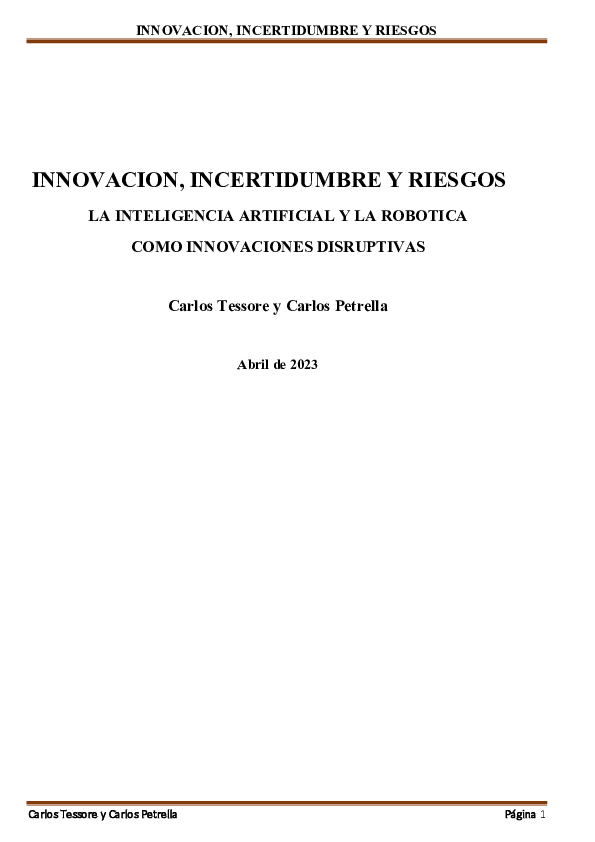 (PDF) INNOVACION, RIESGOS E INCERTIDUMBRE P
