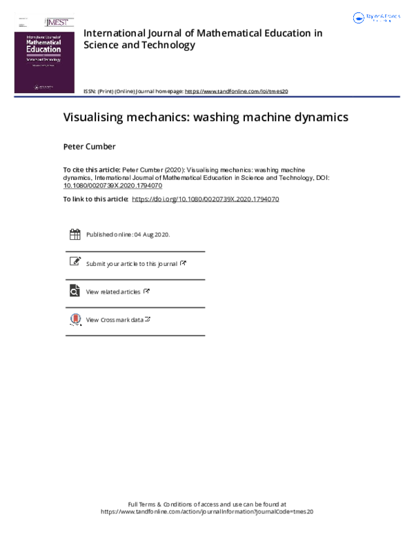 (PDF) Visualising mechanics: washing machine dynamics