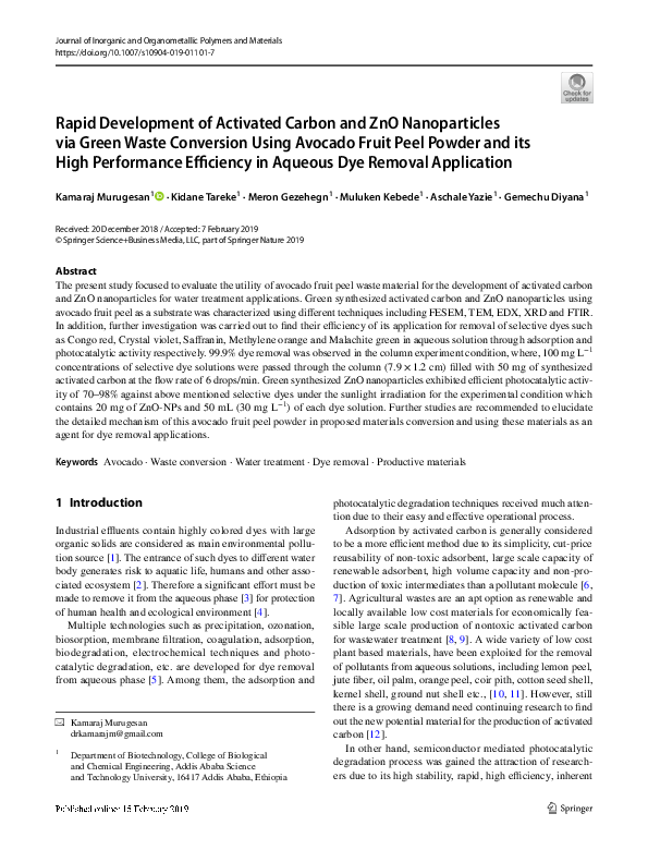 (PDF) Rapid Development of Activated Carbon and ZnO Nanoparticles via Green Waste Conversion ...