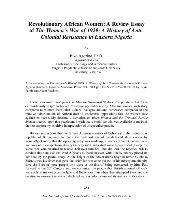 (PDF) Revolutionary African Women: A Review Essay of The Women's War of ...