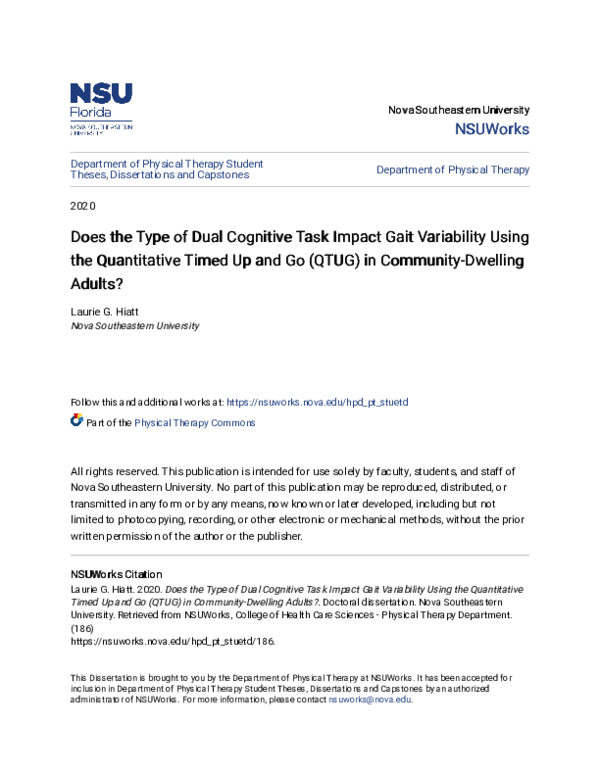 (PDF) Impact of Dual Cognitive Tasks on Gait in Older Adults