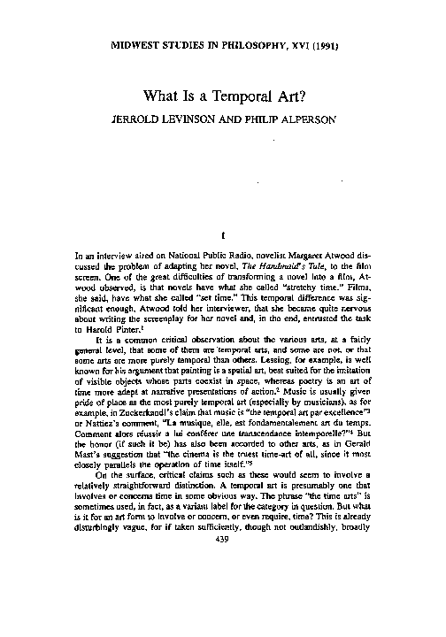 (PDF) What Is a Temporal Art?