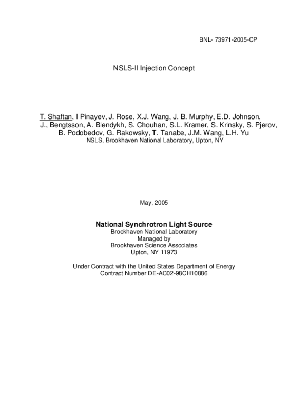 (PDF) NSLS-II Injection Concept