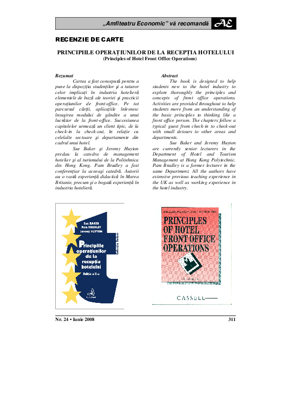 (PDF) Principles of Hotel Front Office Operations