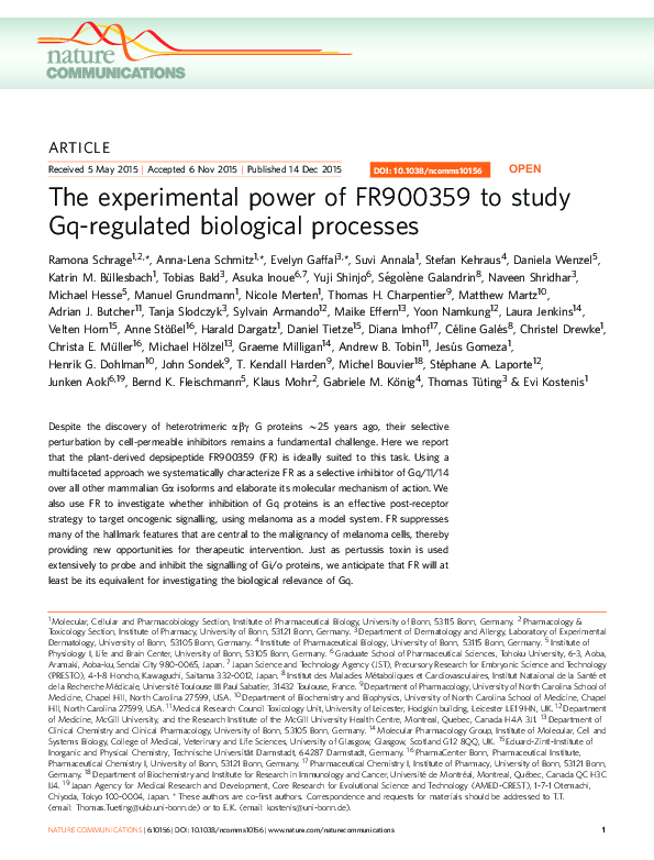 (PDF) The experimental power of FR900359 to study Gq-regulated ...