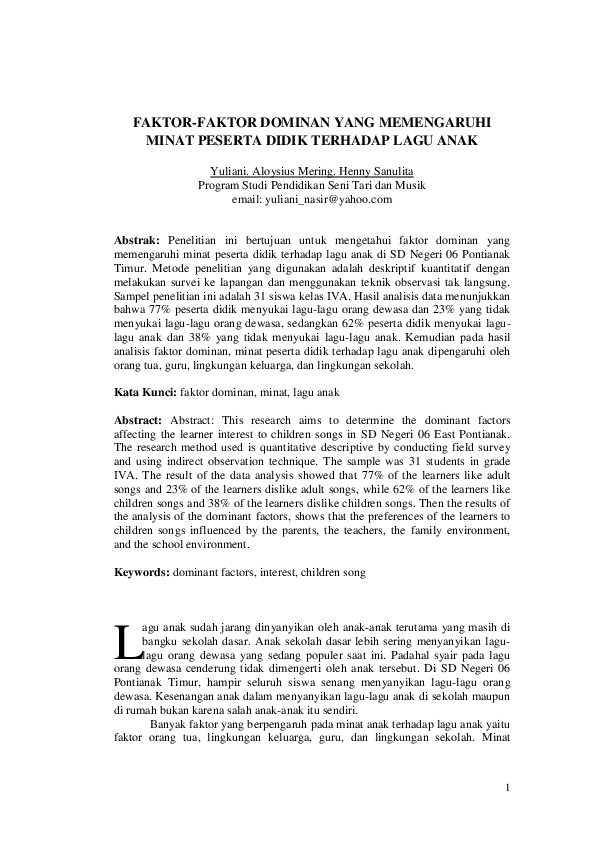 (PDF) Faktor-Faktor Dominan Yang Memengaruhi Minat Peserta Didik ...