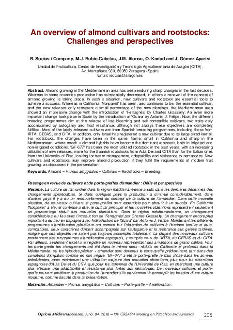 (PDF) An overview of almond cultivars and rootstocks: Challenges and ...