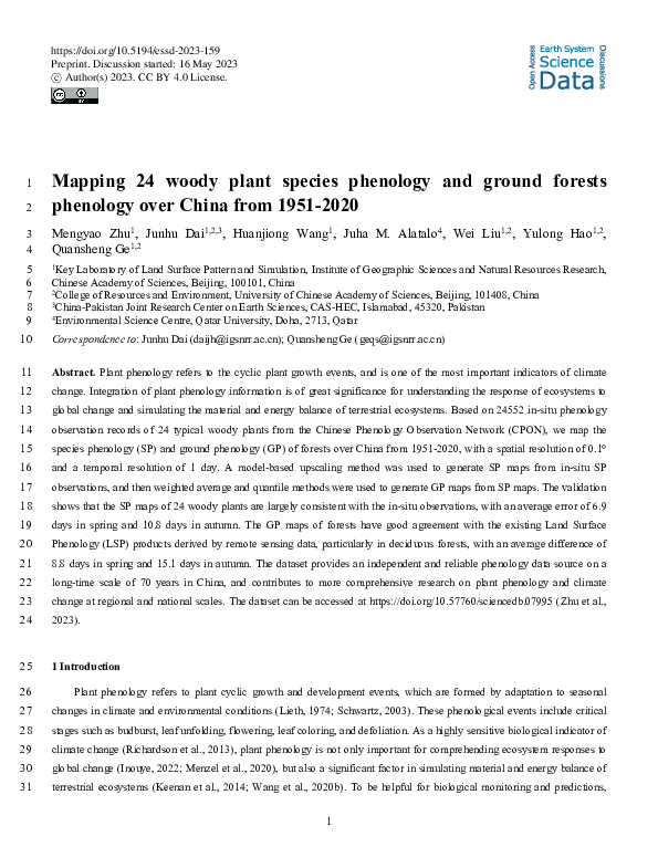 (PDF) Mapping 24 woody plant species phenology and ground forests ...
