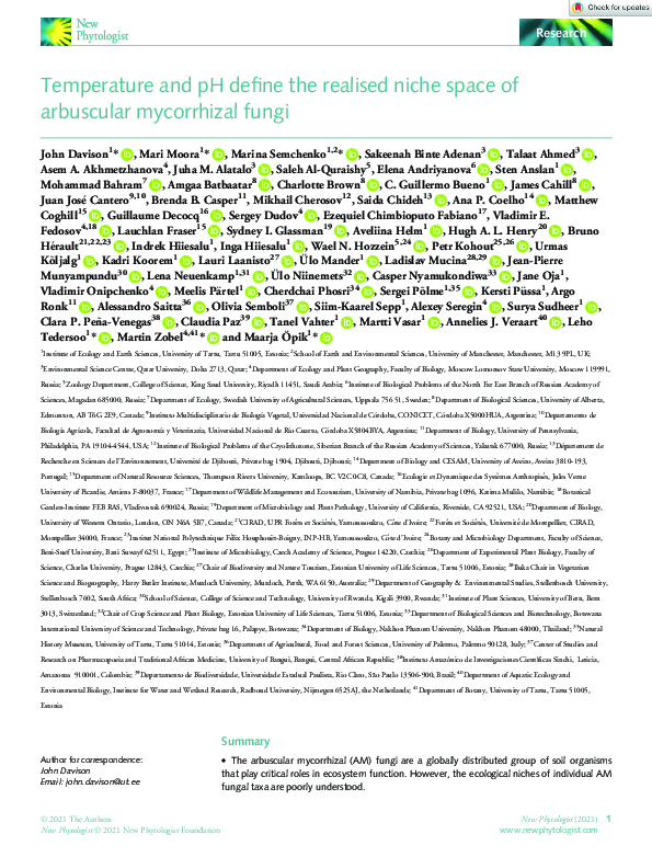 (PDF) Temperature and pH define the realised niche space of arbuscular ...