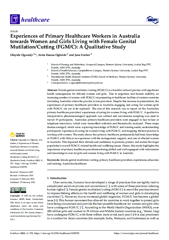 (PDF) Experiences of Primary Healthcare Workers in Australia towards ...