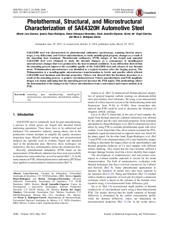(PDF) Photothermal, Structural, and Microstructural Characterization of ...