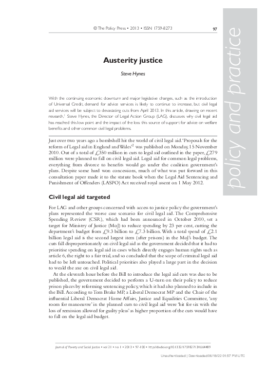 (PDF) Austerity justice