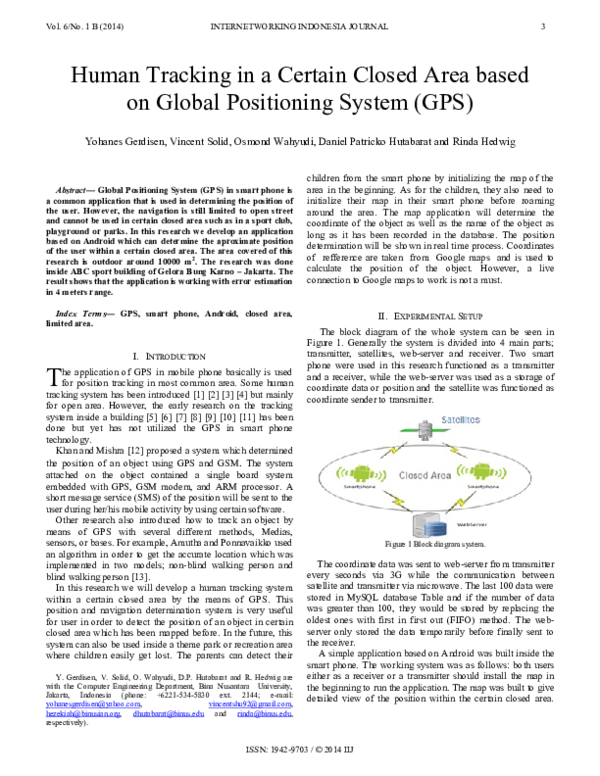 (PDF) Human Tracking in a Certain Closed Area based on Global ...